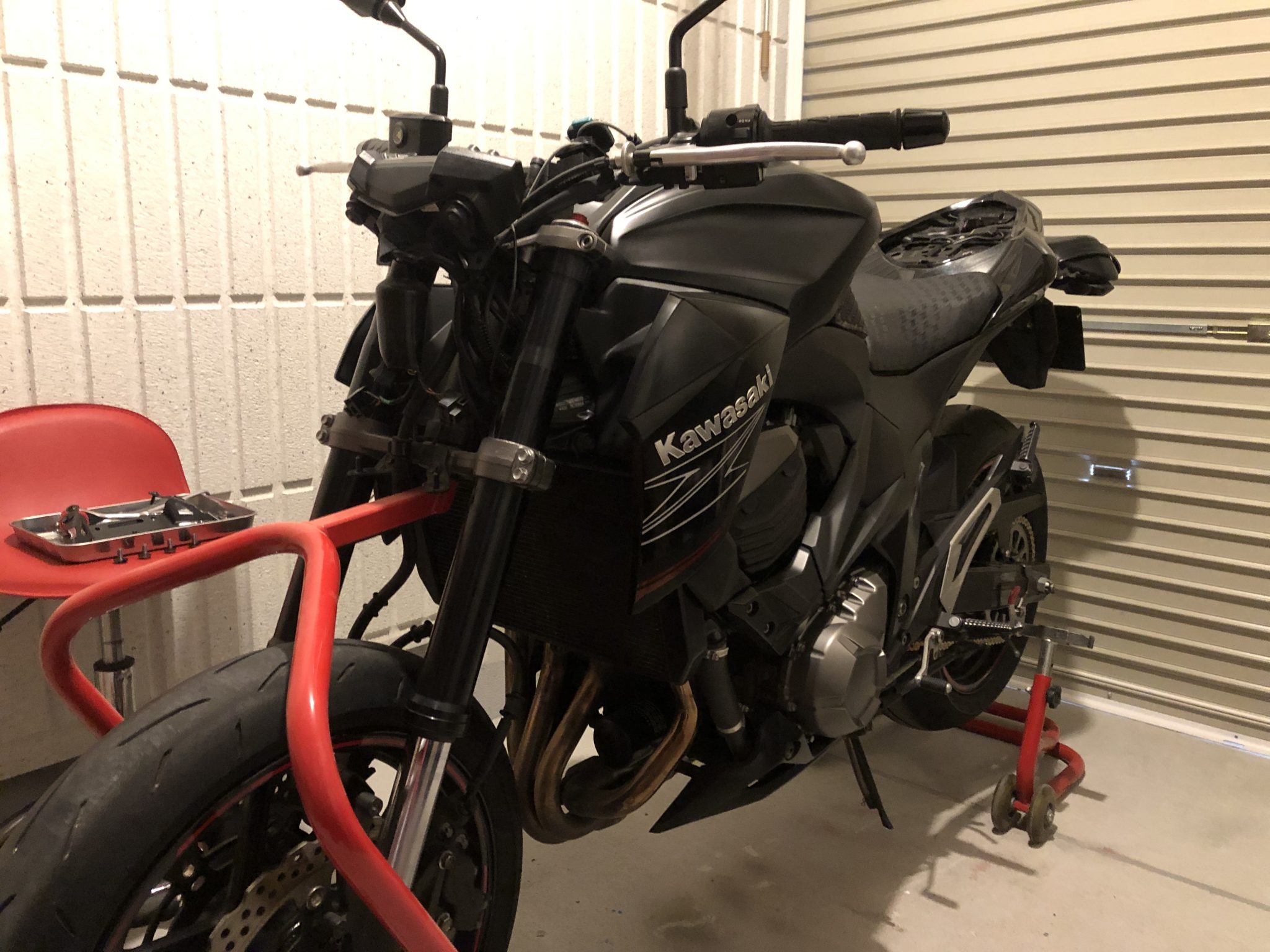 Z800 フロントフォーク交換 その1 | でぃーのガレージライフブログ